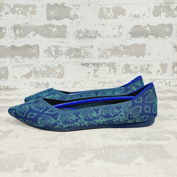 Rothy's | Shoes | New Rothys The Point Bluegreen Snake Ballet Flats C64 ...
